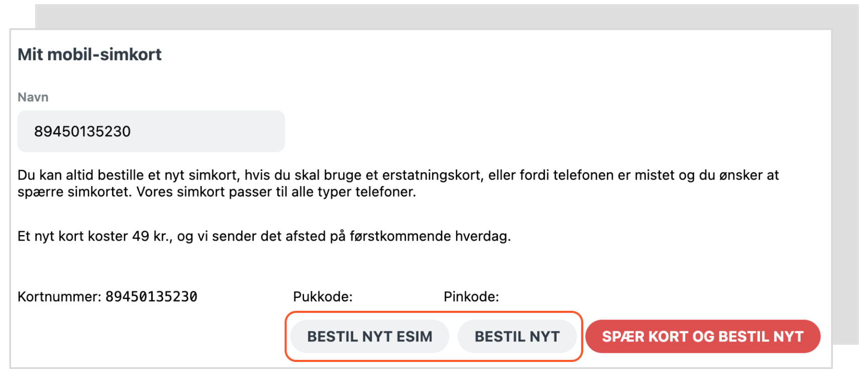 Hvordan bestiller og aktiverer jeg et nyt fysisk SIM-kort eller eSIM?